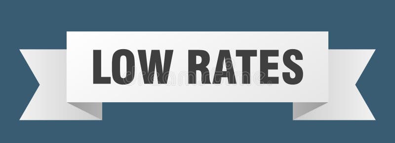 Low rates ribbon. stock vector. Illustration of isolated - 191264262