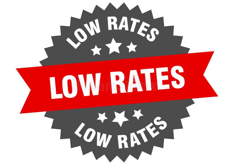 Low rates sticker stock vector. Illustration of square - 120413518