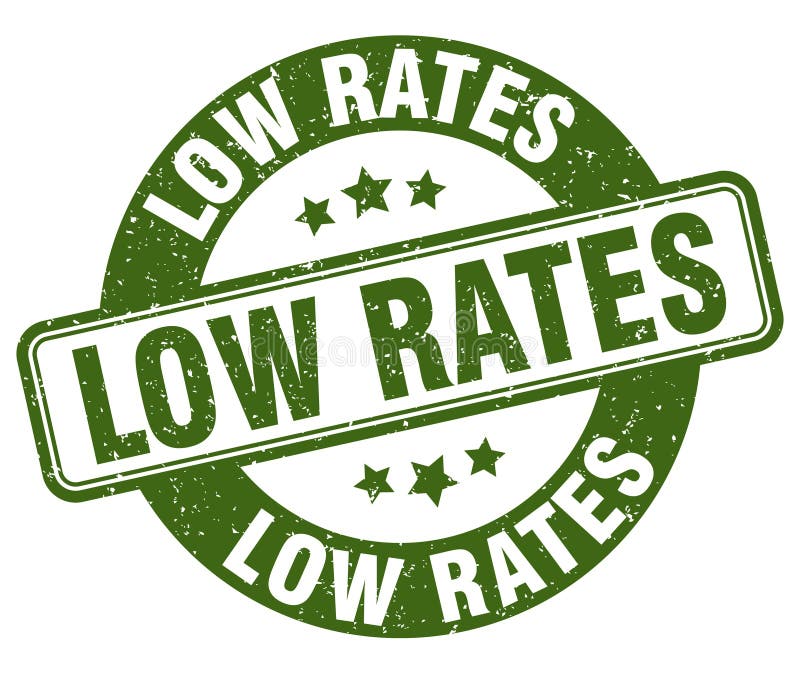 Low Rates Stamp. Low Rates Label. Round Grunge Sign Stock Vector ...