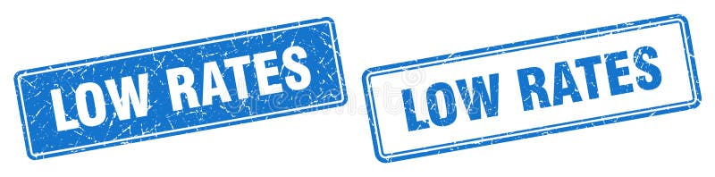 Low Rates Stamp Set. Low Rates Square Grunge Sign Stock Vector ...
