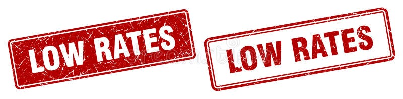 Low Rates Stamp Set. Low Rates Square Grunge Sign Stock Vector ...