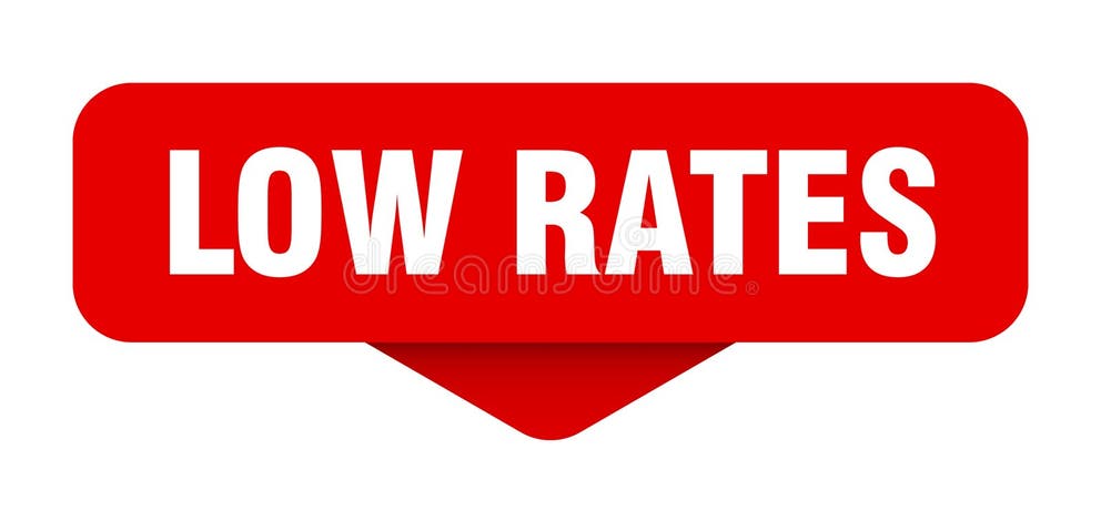 Low Rates Sticker. Low Rates Sign on Transparent Background Stock ...
