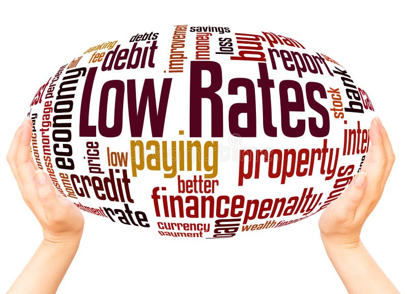 Low Rates Word Cloud Hand Sphere Concept Stock Illustration ...