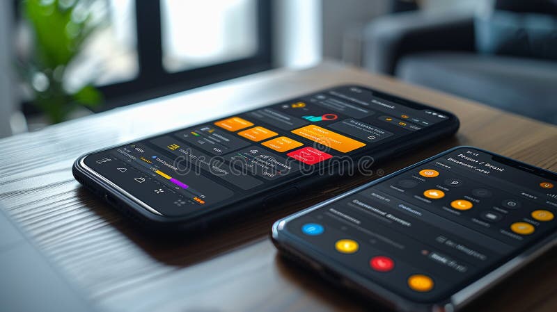 Low-Res Mockup of a Smartphone Interface in Pixels the Sleek Design ...