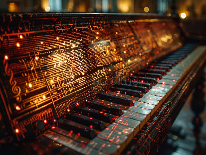 Low-Res Musical Score for a Digital Composition Tool Stock Image ...