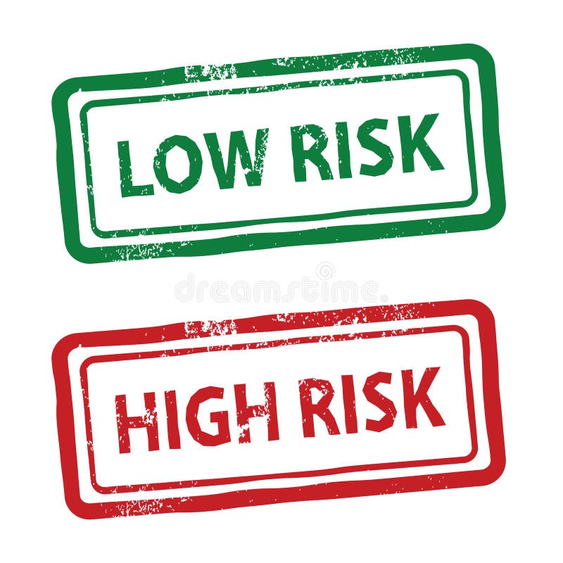 Low risk, high risk stock vector. Illustration of label - 205217111