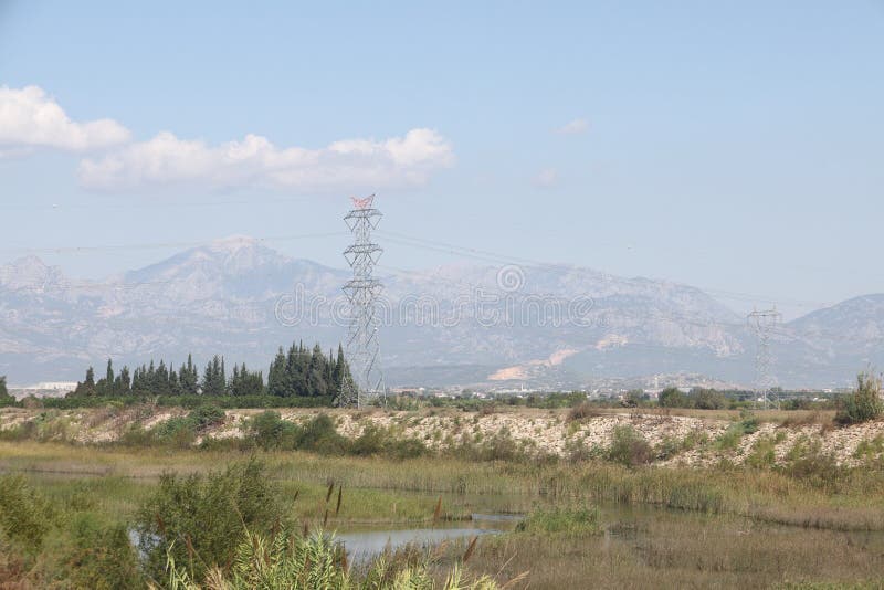 Low Riverbed. Reduction of River Waters in Summer. Drought Theme ...