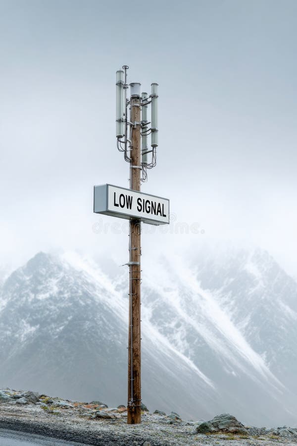 Low Signal Antenna in Snowy Mountains. Stock Illustration ...