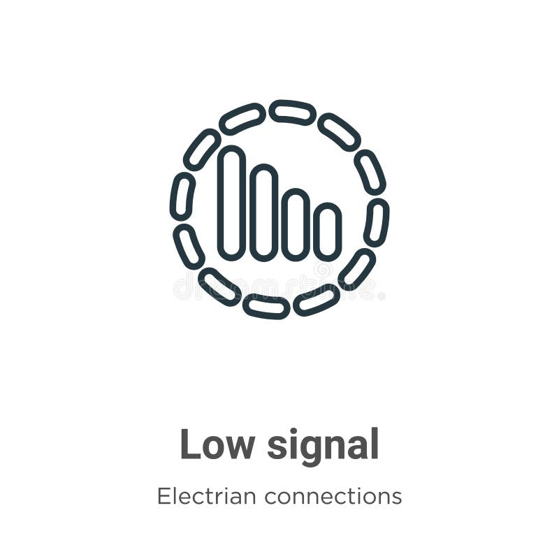 Low Signal Outline Vector Icon. Thin Line Black Low Signal Icon, Flat ...