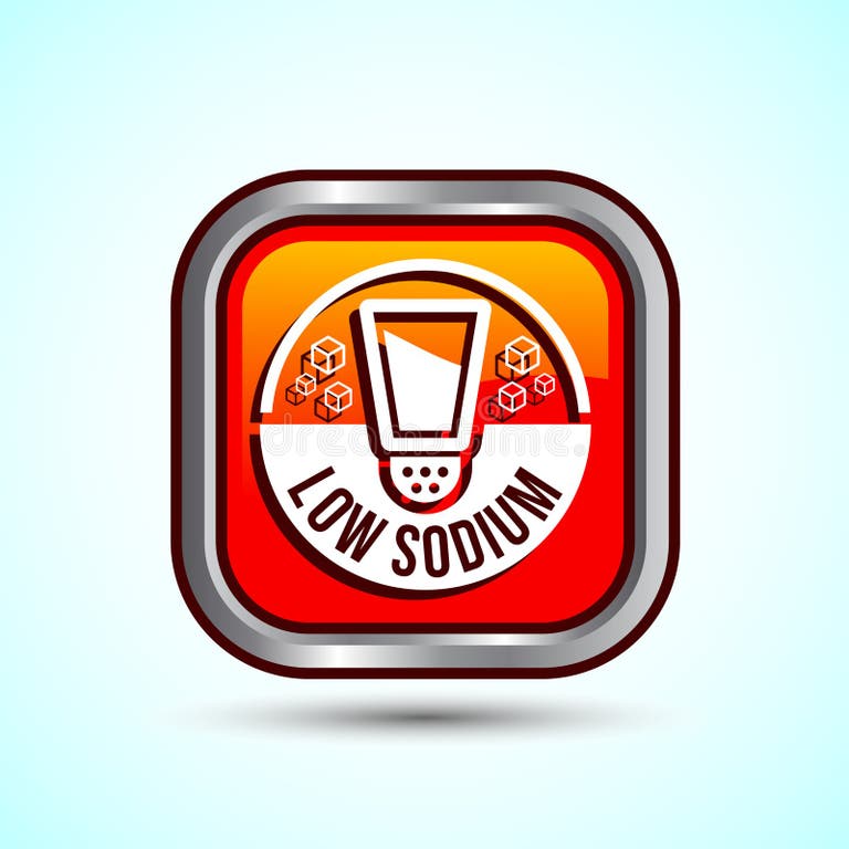 Low Sodium Icon Button Design Illustration Stock Vector - Illustration ...