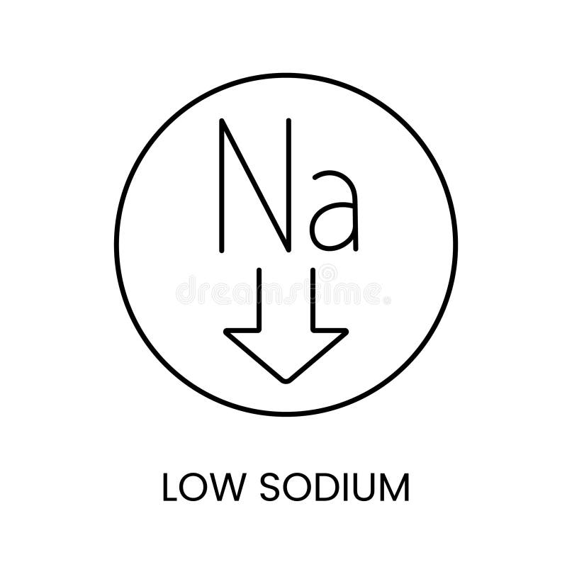 Low Sodium Level in Water Vector Line Icon with Editable Stroke for ...