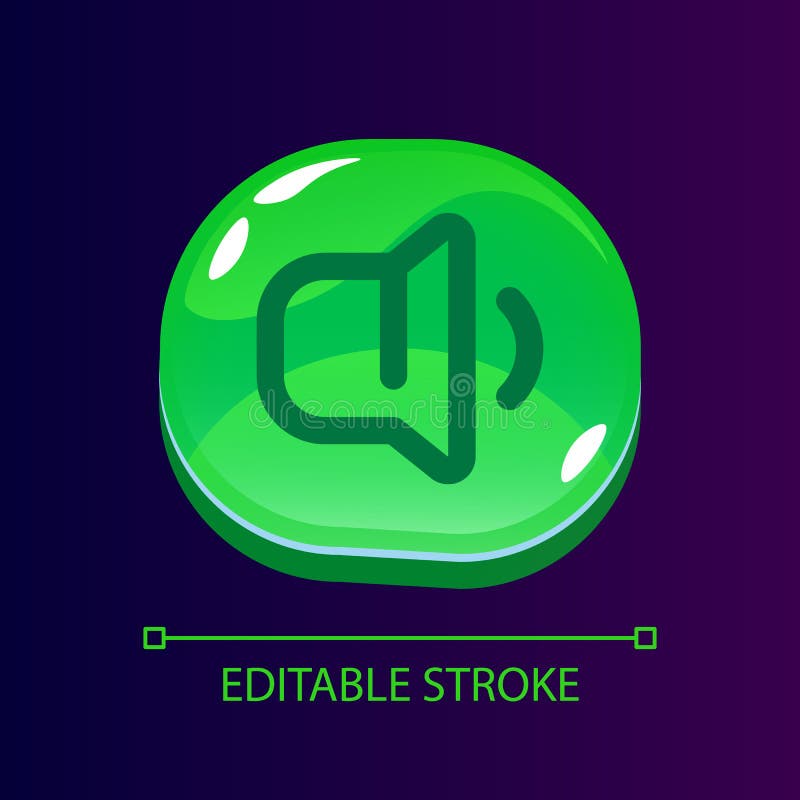 Low Sound Glossy Ui Button with Pixelated Icon Stock Vector - Illustration of loudspeaker ...