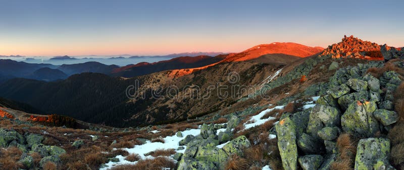 Low Tatras in Sunset - Durkova Peak Stock Photo - Image of durkova ...