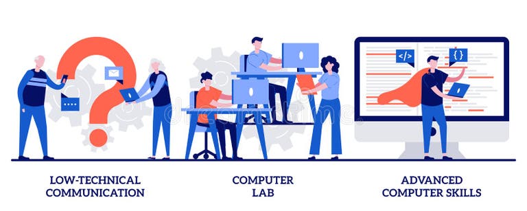 Low-technical Communication, Computer Lab, Advanced Skills Concept with ...