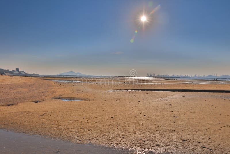 During Low Tide Atpak Lai Beach Stock Image - Image of sunlight, long ...
