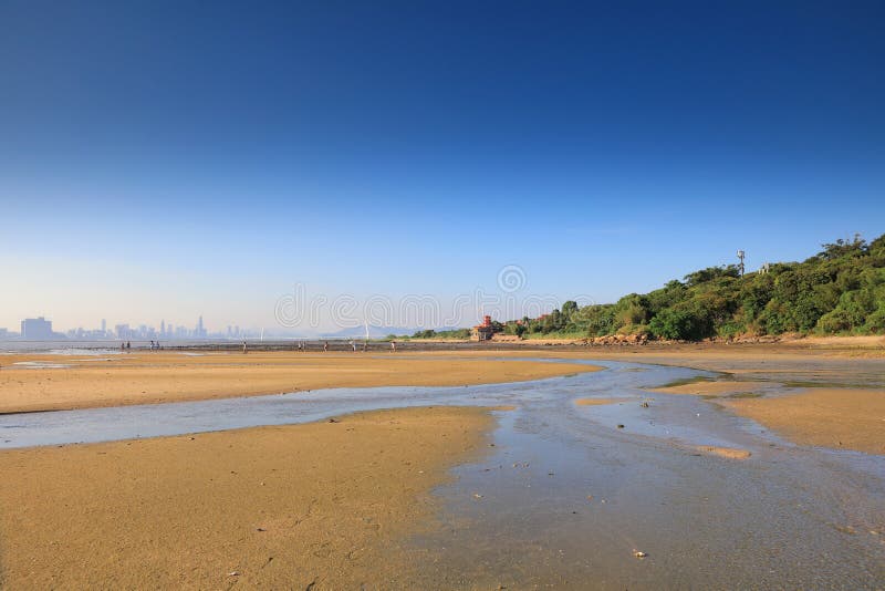 During Low Tide Atpak Lai Beach Stock Photo - Image of dusk, tsai ...