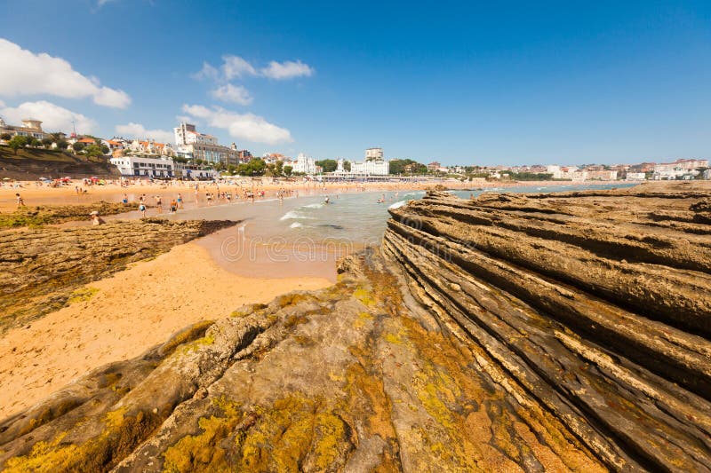 Low Tide on the Beach of Santander. Cantabria. Spain Editorial Image ...
