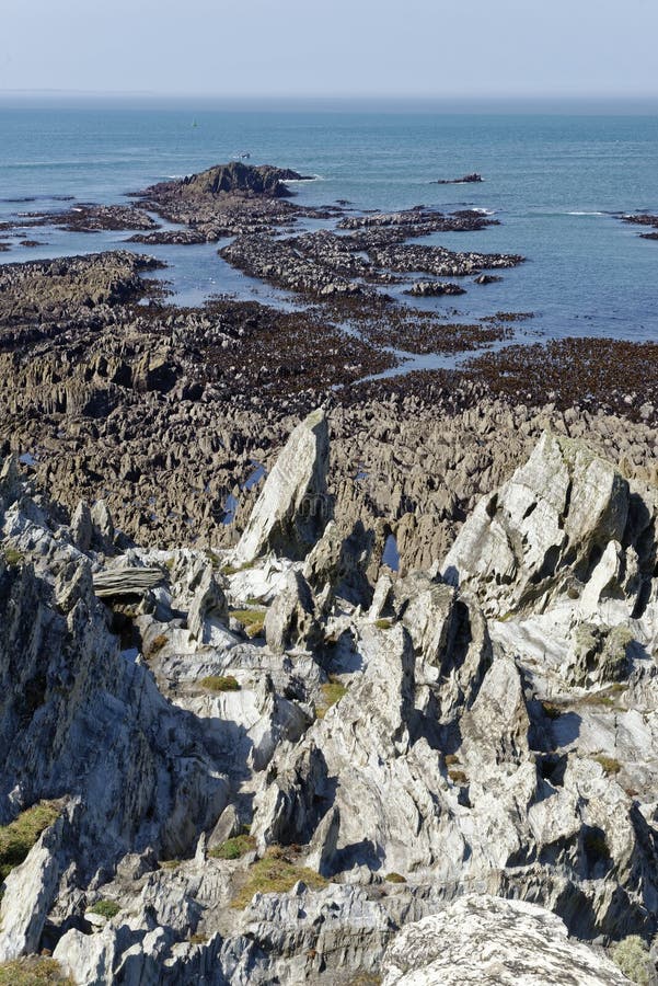 Low Tide at Morte Point stock image. Image of view, slate - 164275627