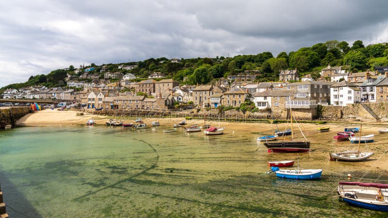 Low Tide in Mousehole Harbour, Cornwall, England, UK Editorial Photo ...