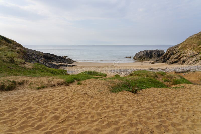Low Tide on Pobbles Beach, Wales Stock Photo - Image of nature ...