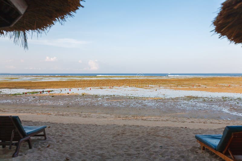 Low Tide and Tropical Beach, Bali Stock Image - Image of shore, water ...
