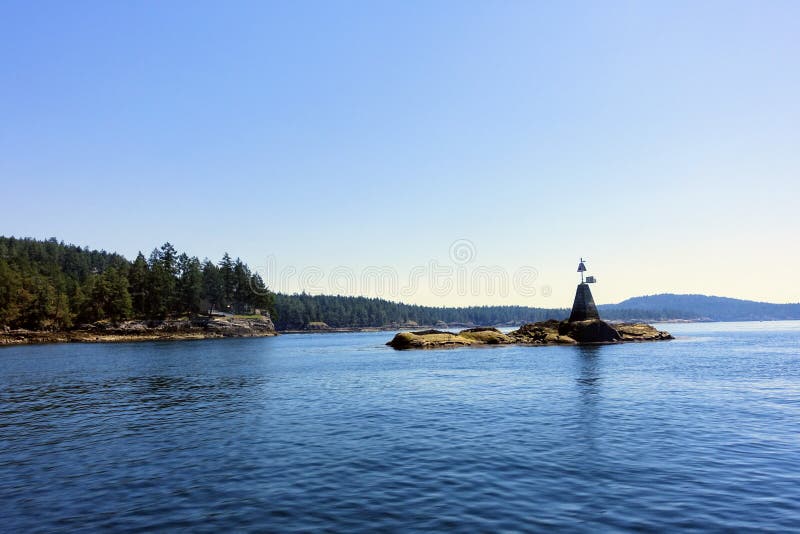 A Low Tide View of a Starboard Hand Day Beacon on a Reef Stock Photo ...