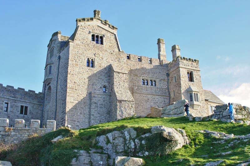 Low View Looking Up To St Michaels Mount Castle in Marizian Cornwall Uk ...
