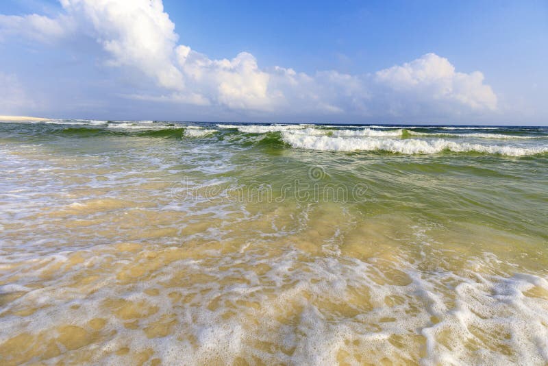 Low View of Waves Crashing Down on the Beach Stock Image - Image of ...