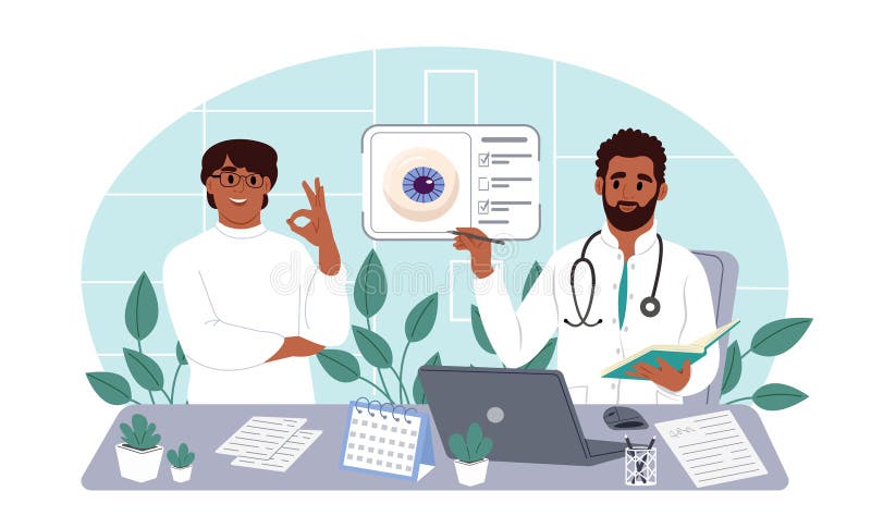 Low Vision Awareness Month. Checkup at Ophthalmologist of a Patient ...
