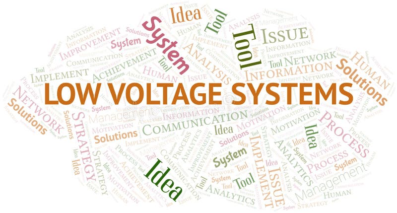 Low Voltage Systems Typography Vector Word Cloud. Stock Vector ...