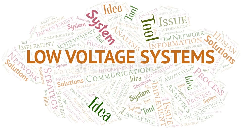 Low Voltage Systems Typography Vector Word Cloud Stock Illustrations ...