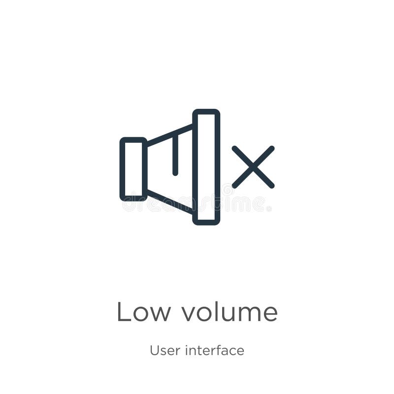Low Volume Icon. Thin Linear Low Volume Outline Icon Isolated on White ...