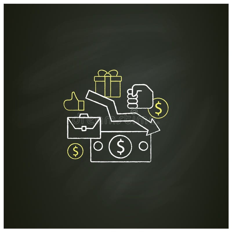 Low wages chalk icon stock vector. Illustration of guaranteed - 225827491