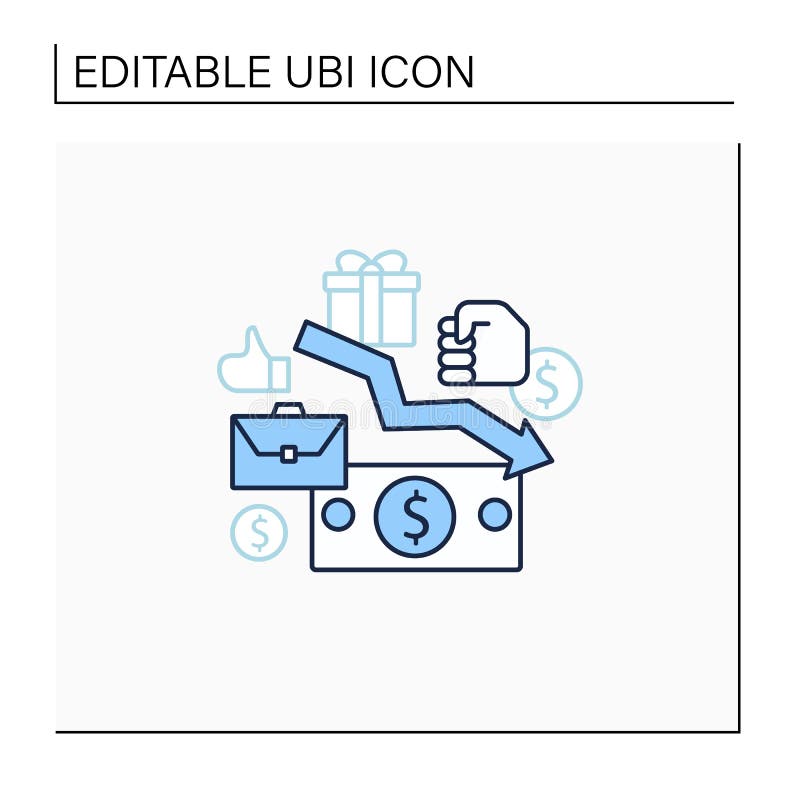 Low wages line icon stock vector. Illustration of discouraging - 216040826