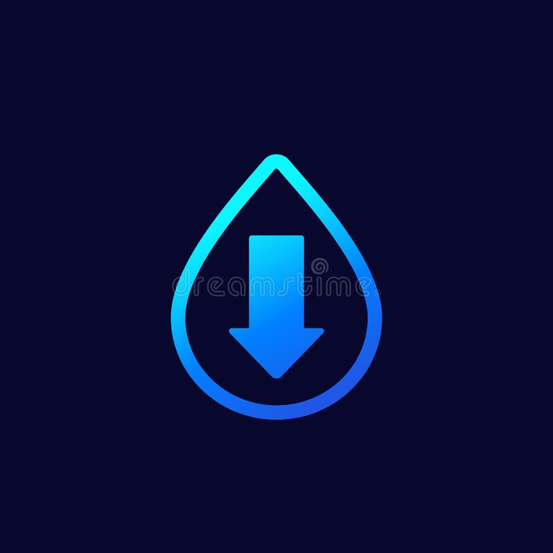 Low Water Level Icon on Dark Stock Vector - Illustration of reduce ...