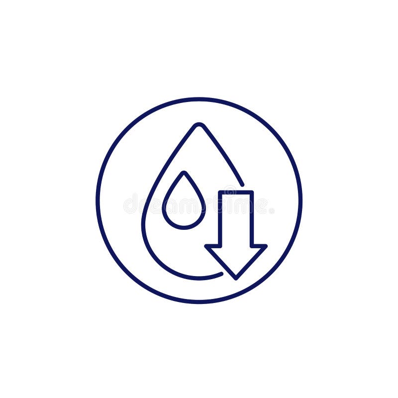 Low water level line icon stock vector. Illustration of drop - 254509700