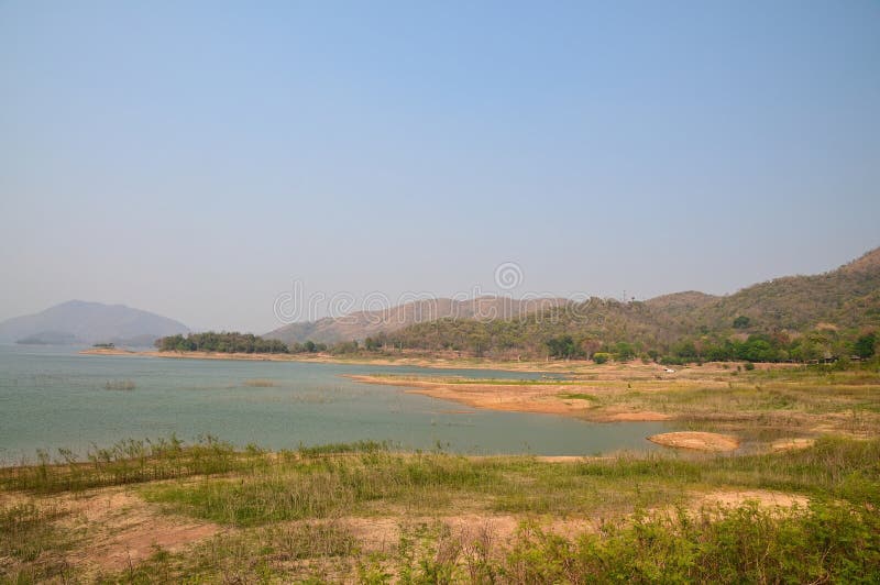 Low Water Level in a Reservoir Stock Image - Image of plants, drought ...