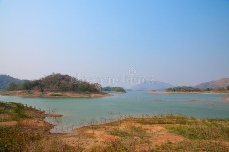 Low Water Level in a Reservoir Tonemapped Stock Photo - Image of range ...