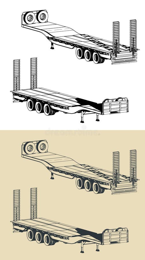 Lowbed Trailer Stock Illustrations – 138 Lowbed Trailer Stock ...
