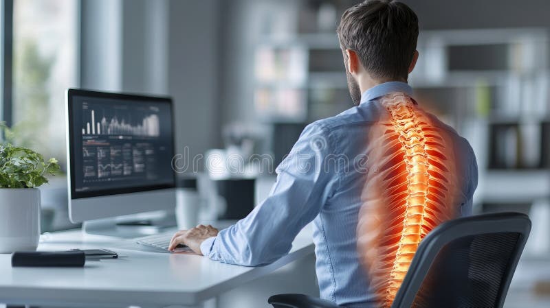 Lower Back Pain, Office Syndrome. Spinal Disc Compression from ...