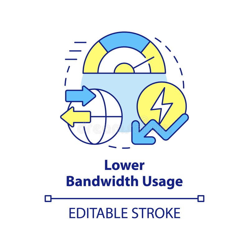 Lower Bandwidth Usage Concept Icon Stock Vector - Illustration of ...