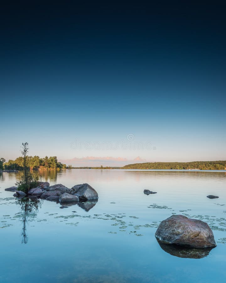 Lower Buckhorn Lake Sunset Portrait Stock Photo - Image of sunset ...