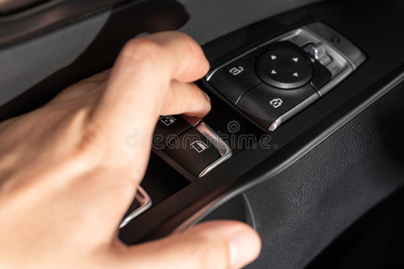 Lower car window buttons stock photo. Image of control - 307538524