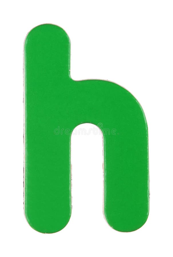 Lower Case H Magnetic Letter on White with Clipping Path Stock Photo ...