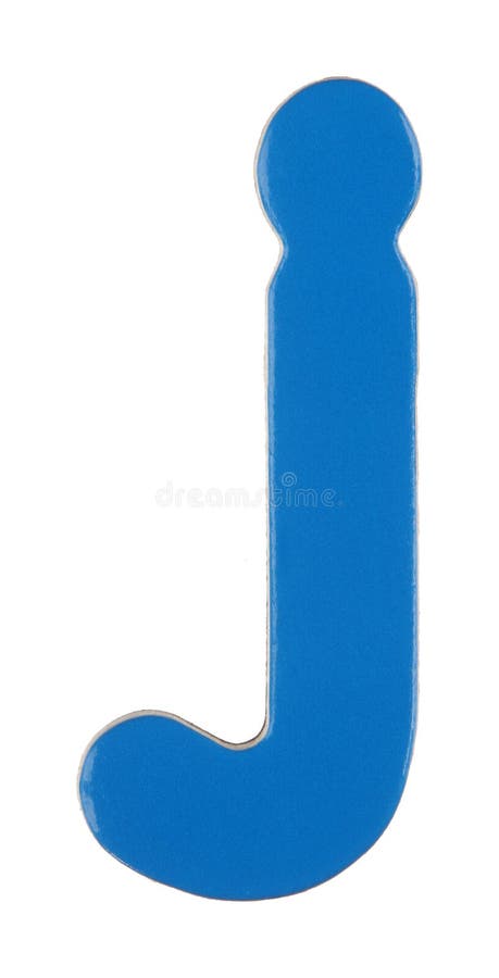 Lower Case J Magnetic Letter on White with Clipping Path Stock Image ...