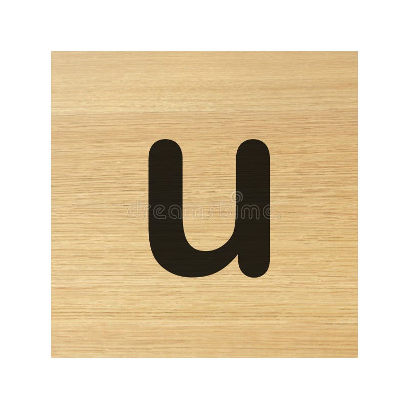 Small U Wood Block on White with Clipping Path Stock Photo - Image of ...