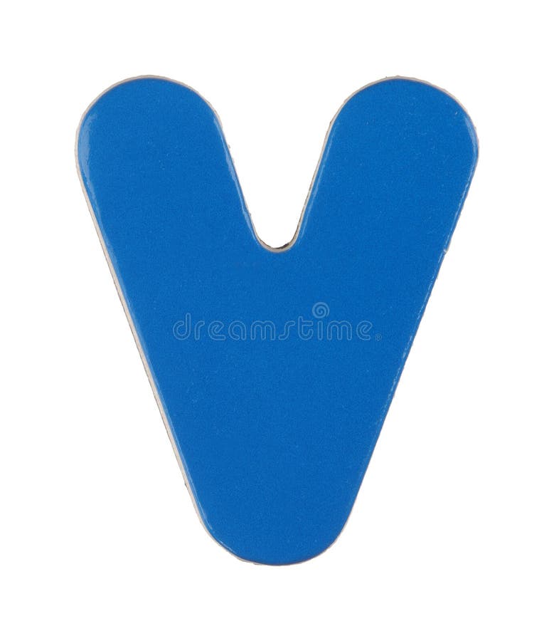 Lower Case V Magnetic Letter on White with Clipping Path Stock Photo ...