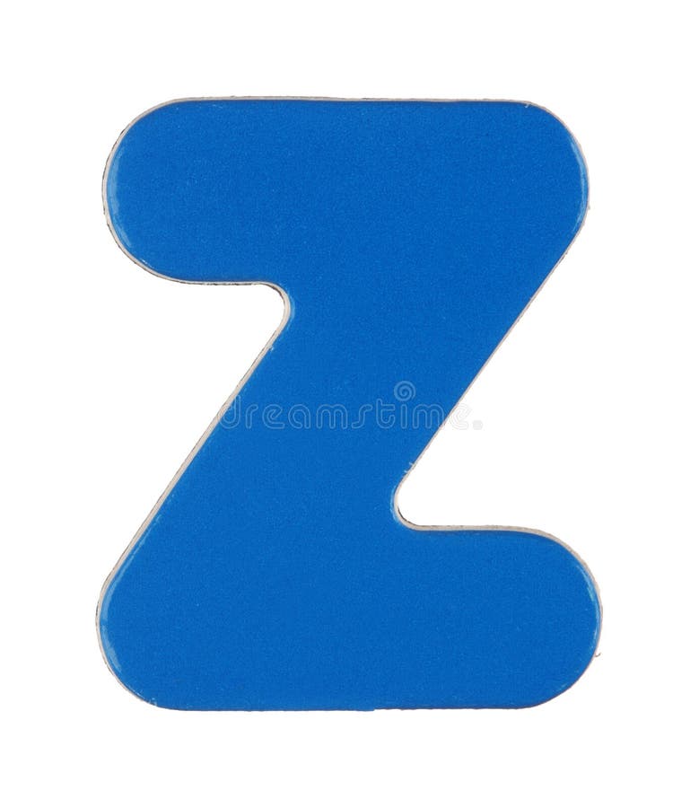 Lower Case Z Magnetic Letter on White with Clipping Path Stock Image ...