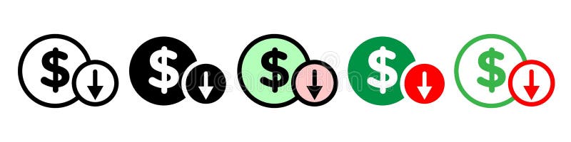 Lower Cost Icon Logo Set Vector Stock Vector - Illustration of economy ...