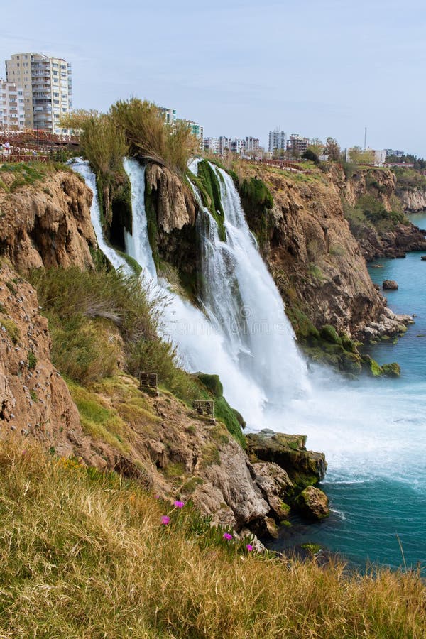 Lower Duden Waterfall from View Point Closeup.Antalya,Turkey. Stock ...